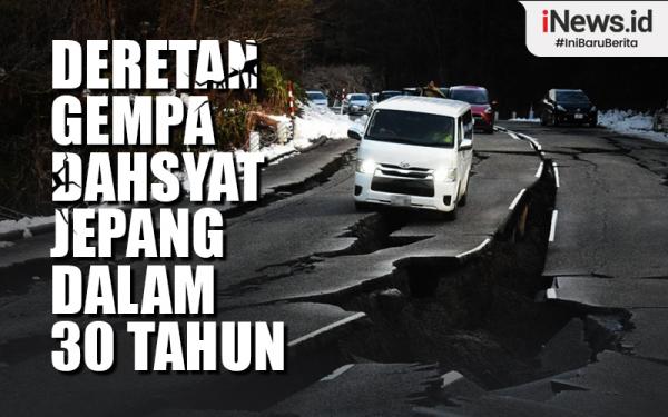 Infografis Deretan Gempa Dahsyat Guncang Jepang