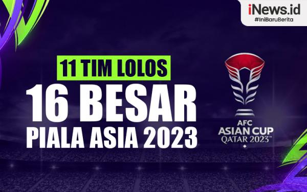 Infografis Daftar 11 Tim Lolos 16 Besar Piala Asia 2023