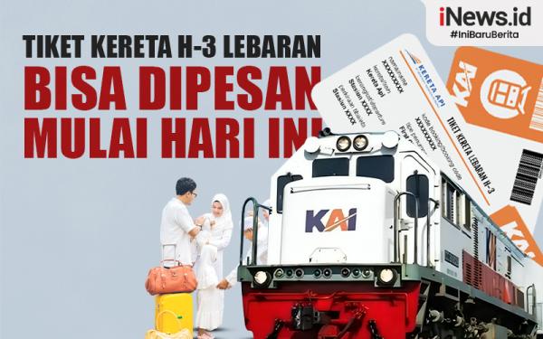 Infografis Tiket Kereta H-3 Lebaran Bisa Dipesan Mulai Hari Ini