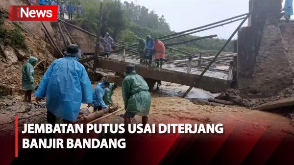 Diterjang Banjir Bandang, Jembatan Penghubung 2 Desa di Mamasa Putus