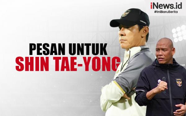 Infografis Nova Arianto Tulis Pesan Semangat untuk Shin Tae-yong