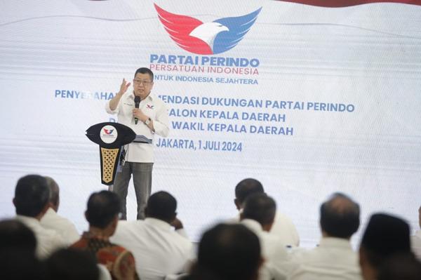 HT Hadiri Penyerahan Rekomendasi Dukungan Partai Perindo kepada 37 ...