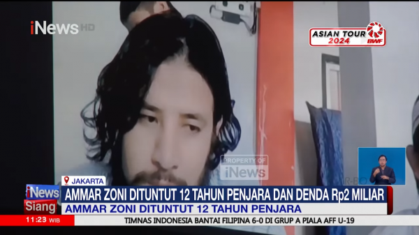 Ammar Zoni Dituntut 12 Tahun Penjara dan Denda Rp2 Miliar