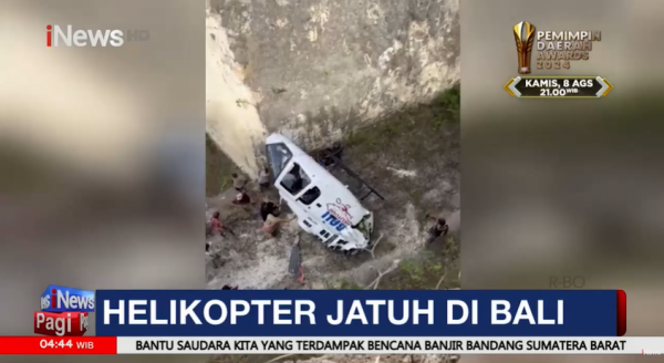 Helikopter Jatuh di Bali, Diduga akibat Baling-baling Terlilit Tali Layangan