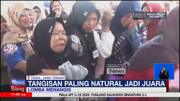 Ratusan Emak-Emak Lomba Menangis di Tegal, Tangisan Paling Natural jadi Juara