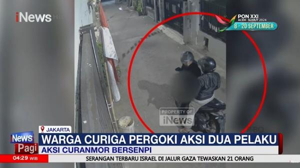 Aksi Curanmor Bersenjata Api di Jaktim Terekam CCTV