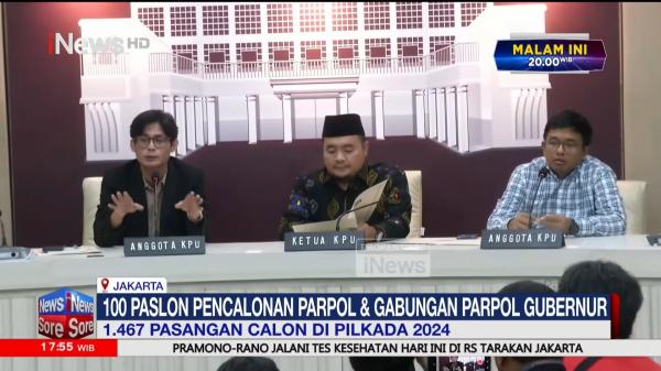 KPU Umumkan Perkembangan Pendaftaran Pilkada 2024, Ada 1.467 Paslon KPU Umumkan Perkembangan Pendaftaran Pilkada 2024, Ada 1.467 Paslon