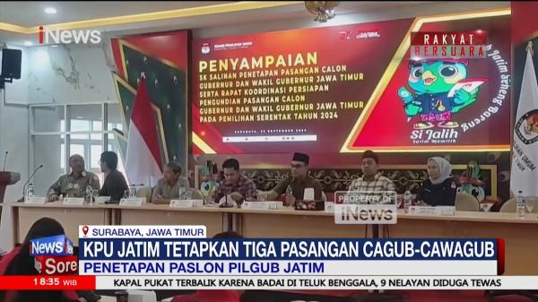 KPU Jatim Tetapkan Tiga Pasangan Cagub-Cawagub