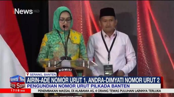 Nomor Urut Pilkada Banten, Airin-Ade 1 dan Andra-Dimyati 2