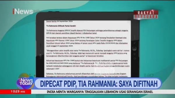 Dipecat PDIP, Tia Rahmania Mengaku Difitnah