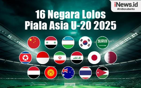 Infografis Daftar 16 Negara Lolos ke Piala Asia U-20 2025