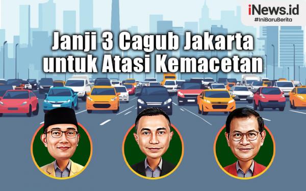 Infografis Janji 3 Cagub Jakarta untuk Atasi Kemacetan