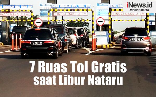 Infografis 7 Ruas Tol Gratis saat Libur Natal dan Tahun Baru
