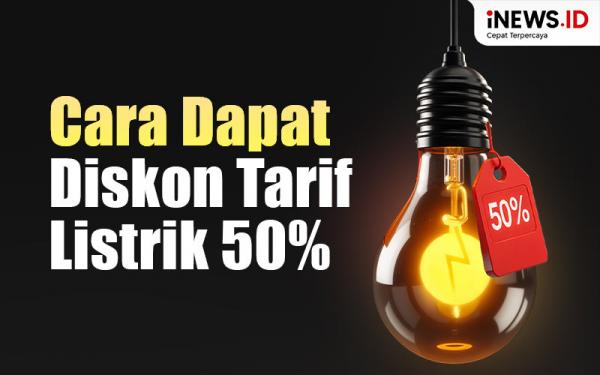 Infografis Cara Dapat Diskon Tarif Listrik 50%