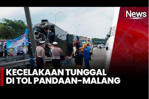 Detik-Detik Kecelakaan Bus Brimob Angkut Siswa SMA di Tol Malang, 2 Tewas