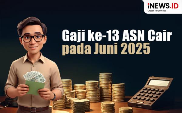 Infografis Gaji ke-13 ASN Cair Juni 2025