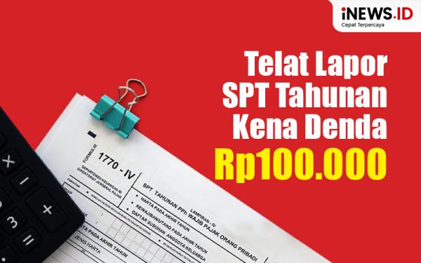 Infografis Telat Lapor SPT Tahunan Bisa Kena Denda Rp100.000!