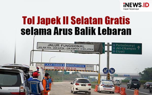 Infografis Tol Japek II Selatan Dibuka Gratis selama Arus Balik Lebaran