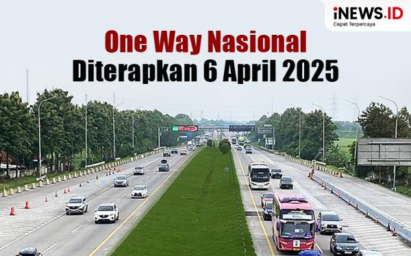 Infografis One Way Nasional Diterapkan 6 April 2025