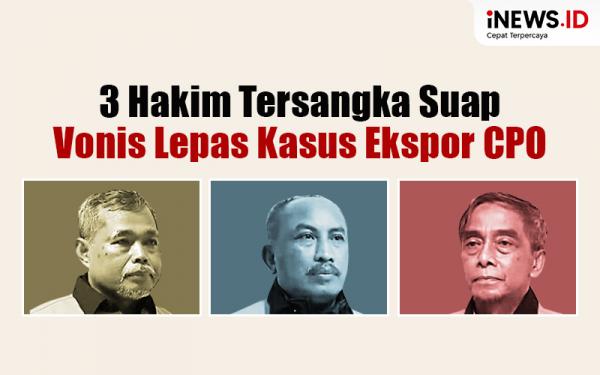 Infografis 3 Hakim Jadi Tersangka Suap Vonis Lepas Kasus Ekspor CPO