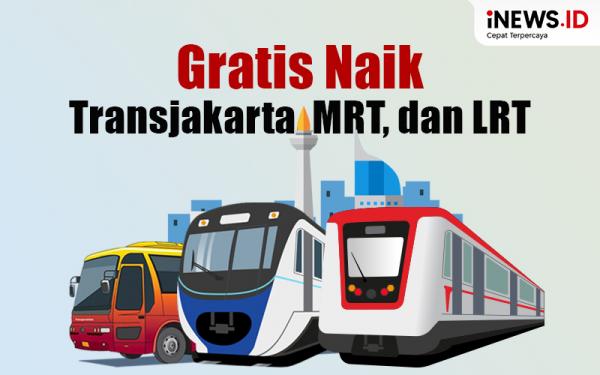 Infografis Naik Transjakarta, MRT, LRT Gratis pada 21 dan 24 April 2025