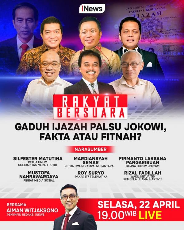 Rakyat Bersuara Malam Ini: Gaduh Ijazah Palsu Jokowi, Fakta atau Fitnah?