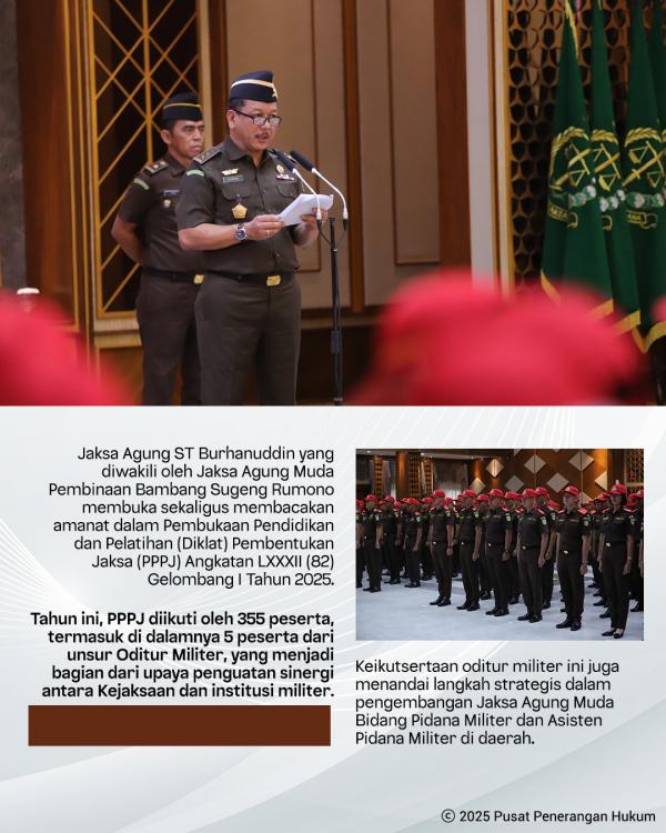 Pembukaan PPPJ Gelombang I-2025, Jaksa Agung Tegaskan Integritas dan Profesionalitas