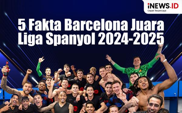 Infografis 5 Fakta Menarik Barcelona Juara Liga Spanyol 2024-2025