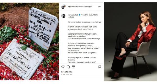 Kehilangan Orang Tercinta, Najwa Shihab Tuliskan Pesan Haru untuk Almarhum Suami dan Putrinya