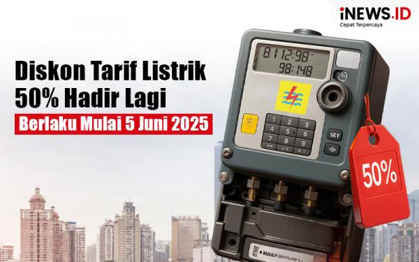 Infografis Diskon Tarif Listrik 50 Persen Hadir Lagi! Berlaku Mulai 5 Juni 2025