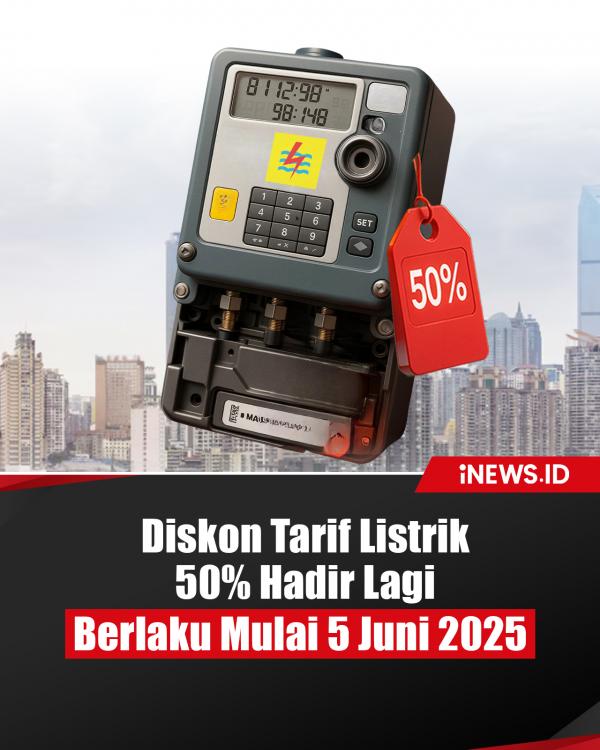 Infografis Diskon Tarif Listrik 50 Persen Hadir Lagi! Berlaku Mulai 5 Juni 2025