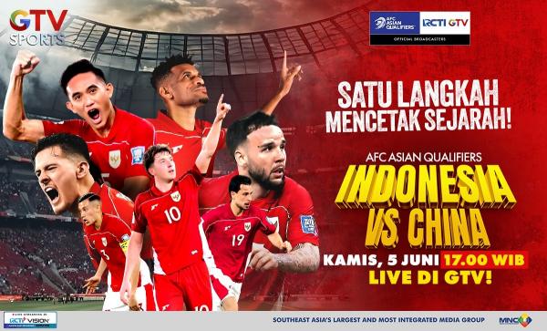 Cara Nonton Timnas Indonesia Vs China Malam Ini, Live GTV