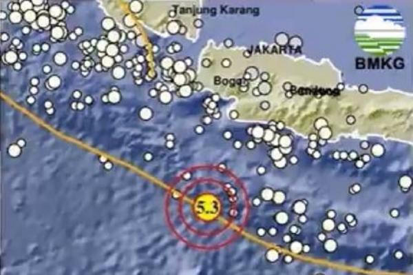 Gempa Terkini Magnitudo 5,3 Guncang Bayah Banten Pagi Ini
