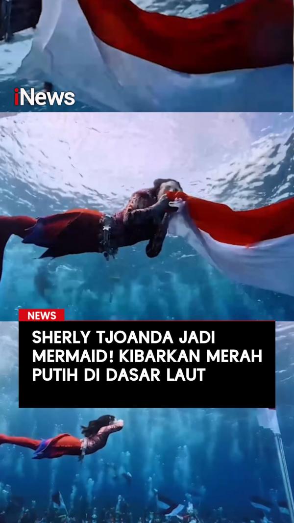 Sherly Tjoanda Jadi Mermaid Kibarkan Merah Putih di Dasar Laut