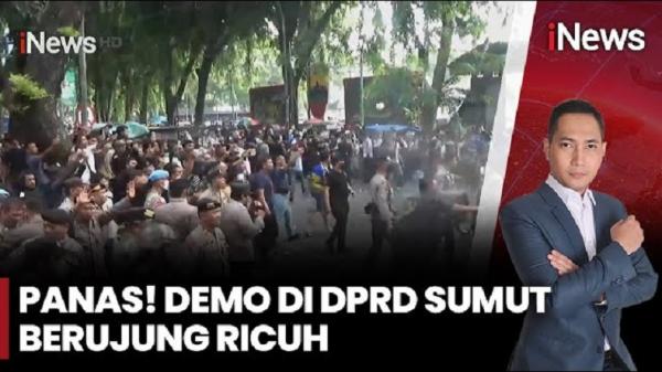 Ricuh di Depan Gedung DPRD Medan, Mahasiswa Bentrok dengan Polisi