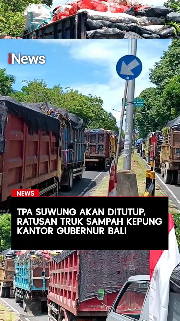 TPA Suwung Akan Ditutup, Ratusan Truk Sampah Kepung Kantor Gubernur Bali