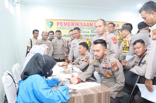 Jelang Pengamanan TPS, 322 Personel Polres Rohul Cek Kesehatan