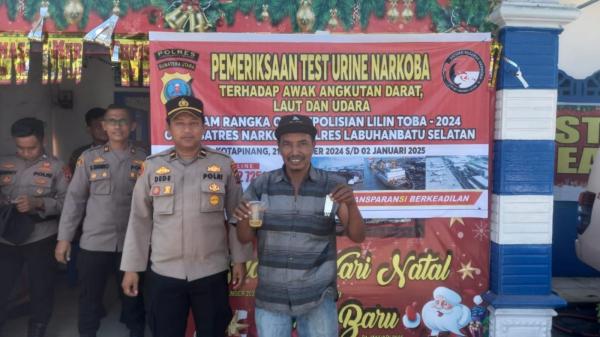 Polres Labusel Tes Urine Sopir Angkutan Polres Labusel Tes Urine Sopir Angkutan