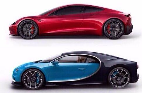 Tesla Roadster Kalahkan Bugatti Chiron Seharga Rp40 M
