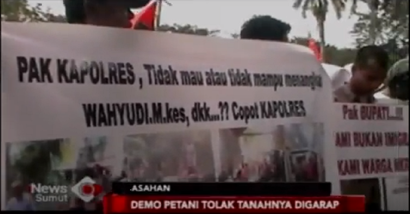 Tanahnya Digarap, Ratusan Petani Asahan Demo di Kantor Bupati Tanahnya Digarap, Ratusan Petani Asahan Demo di Kantor Bupati