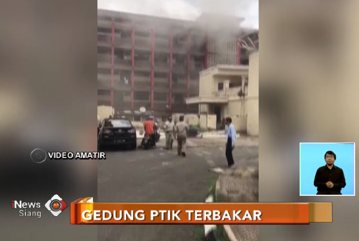 Gedung PTIK terbakar, Diduga Api Dari Lift