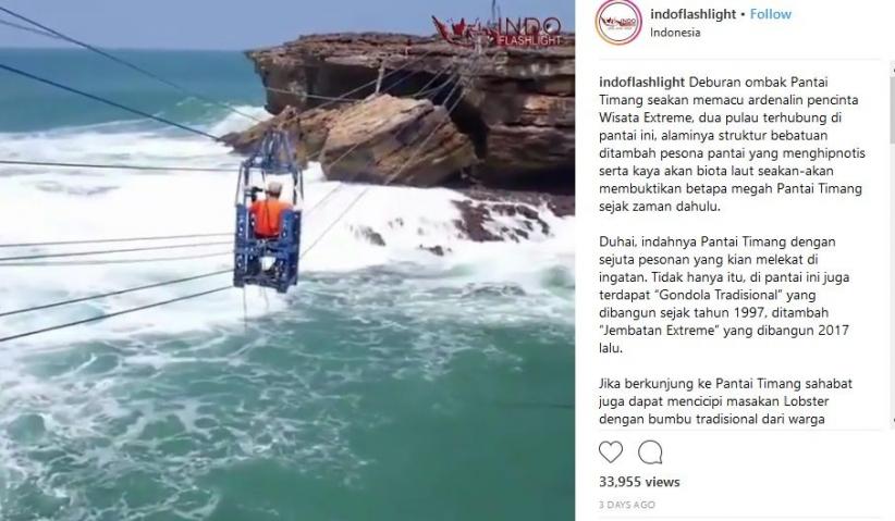 Wisata Yogya, Uji Nyali Menjajal Gondola di Atas Laut Pantai Timang