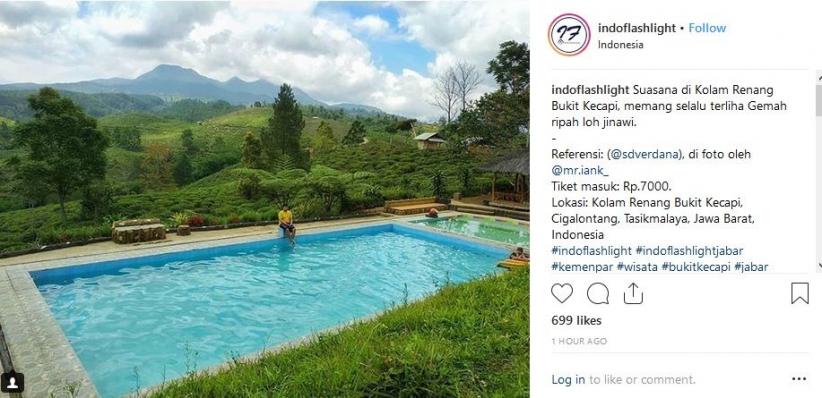 Wisata Tasikmalaya, Berenang di Tengah Perkebunan Teh Bukit Kacapi