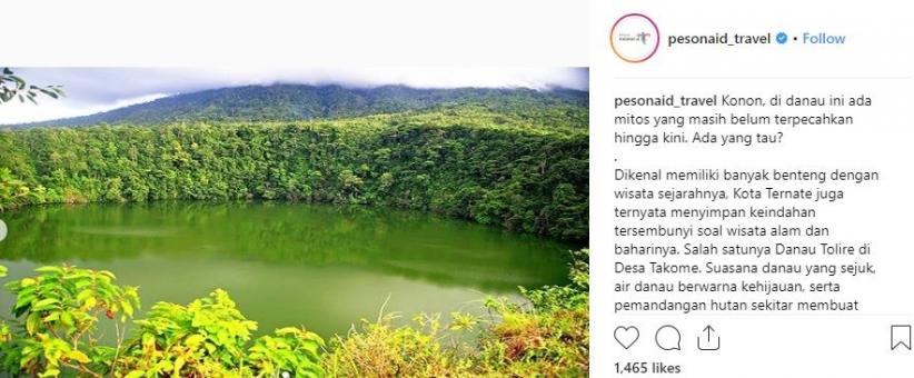 Keunikan Danau Tolire, Ada Kisah Mistis Sembunyi di Gunung Gamalama