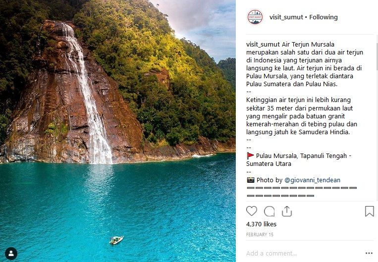 Eksotisme Pulau Mursala, Air Terjunnya Indah Mengalir ke Laut