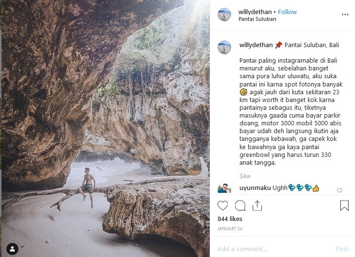 Tempat Wisata Pantai di Bali, Ada Suluban Terlihat Eksotis saat Air Surut