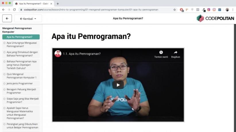 CODEPOLITAN, Website Belajar Coding Online dengan Alur Belajar Terarah