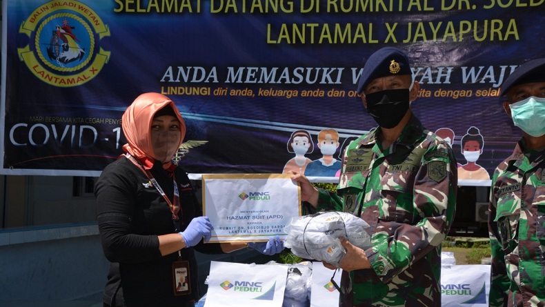 MNC Jayapura Sumbangkan APD ke RSAL dr Soedibjo Sardadi