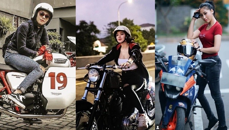 3 Perempuan Cantik Indonesia Doyan Tunggangi Motor Gede