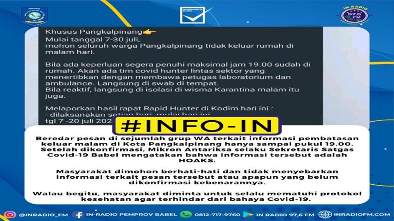 Begini Isi Pesan Berantai Hoaks yang Menginformasikan Jam Malam di ... Begini Isi Pesan Berantai Hoaks yang Menginformasikan Jam Malam di ...